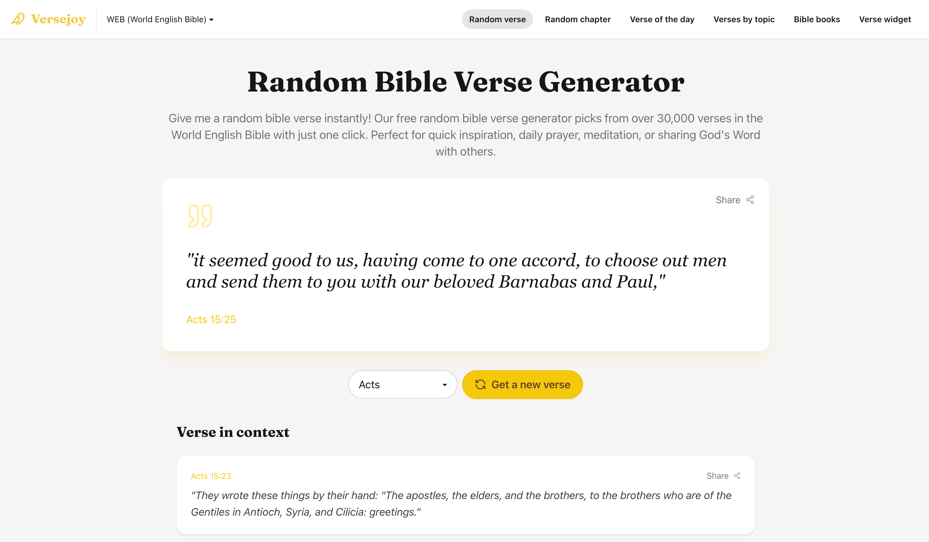 Bible Verse Generator | Versejoy